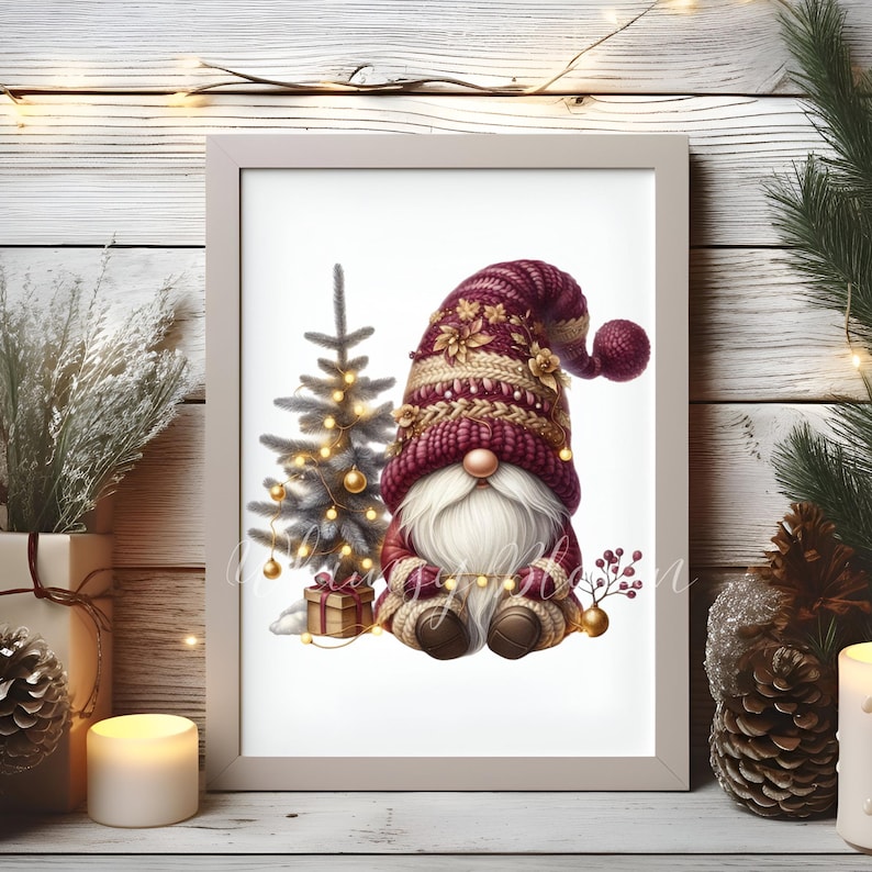 Cozy Christmas Gnome PNG Clipart,winter Nordic Illustration, Cute ...