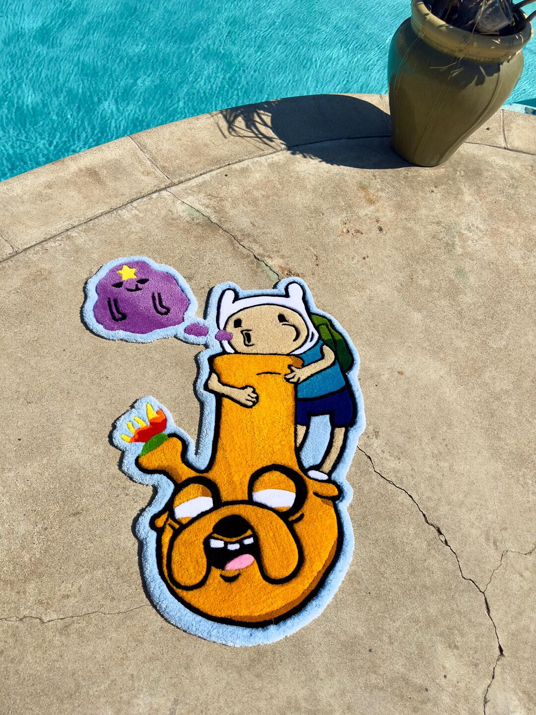 Handmade Adventure Time-inspired Tufted Rug | Jake & Finn | Adult Decor ...