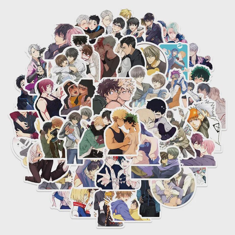 BL Anime Couple 100 Stickers | Yaoi Duo Vinyl Pack | Yuri on Ice ...