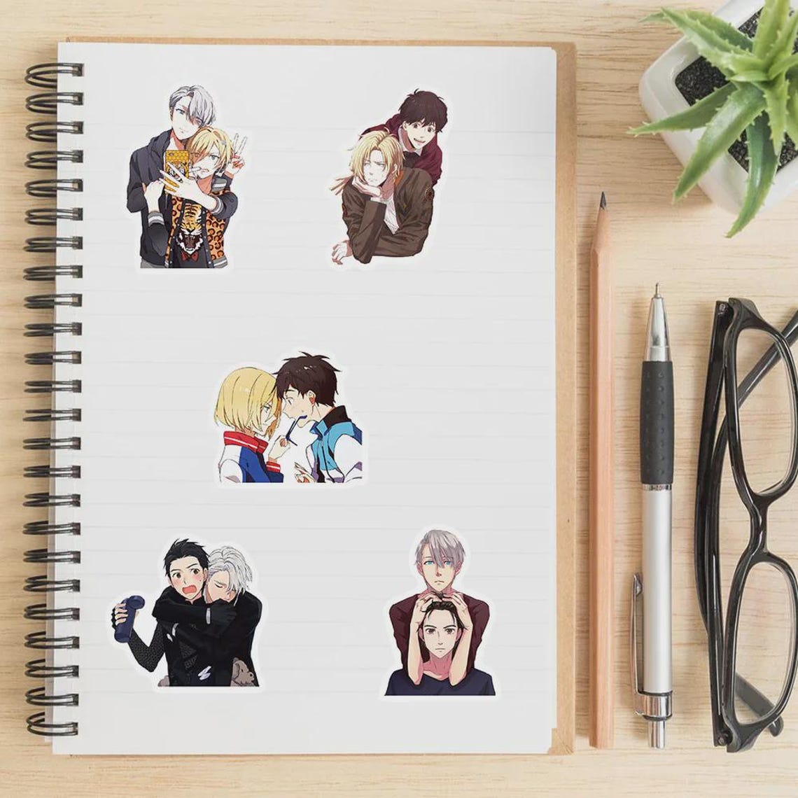 BL Anime Couple 100 Stickers | Yaoi Duo Vinyl Pack | Yuri on Ice ...