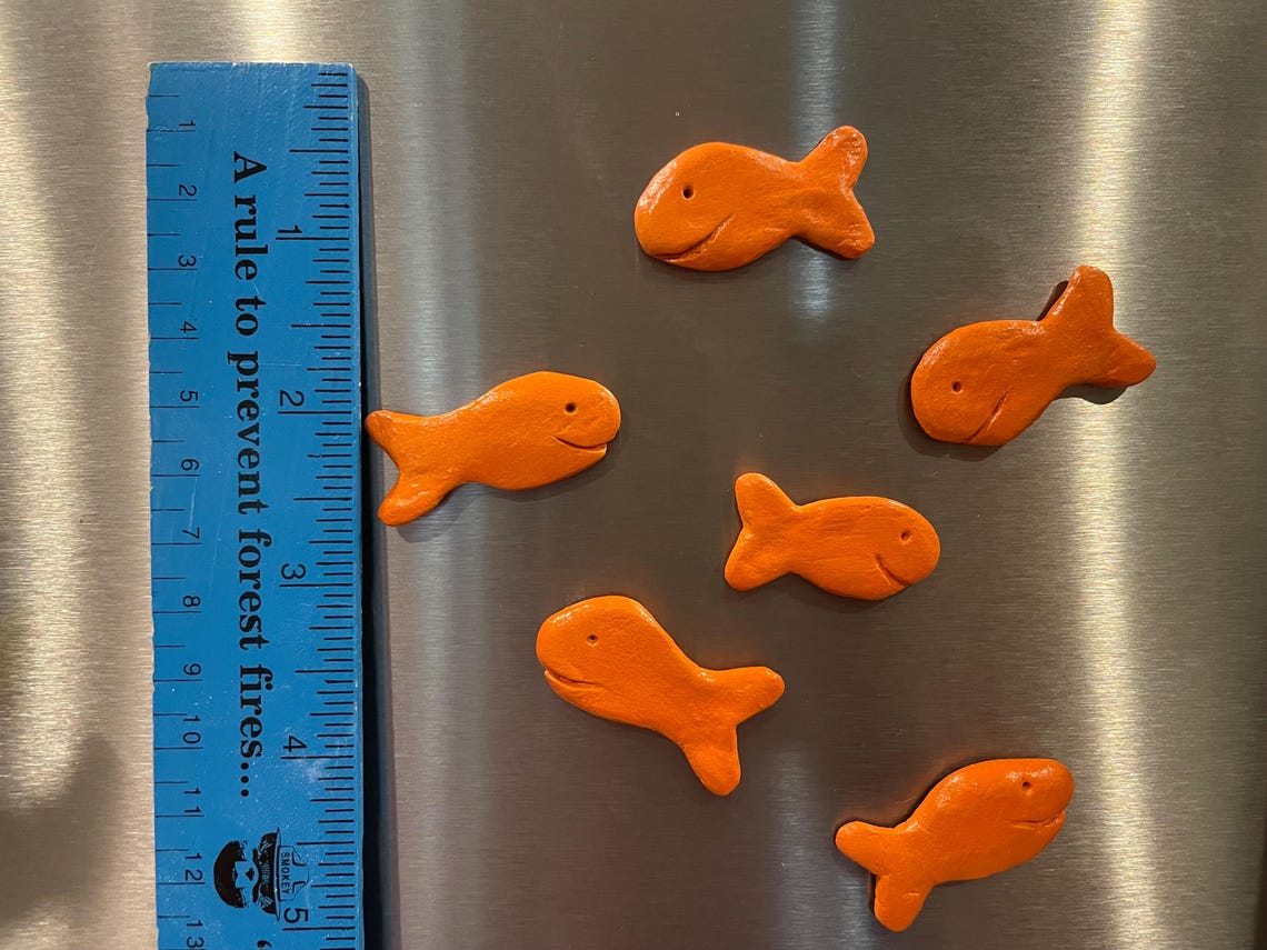 Clay Goldfish Cracker Magnets - Etsy