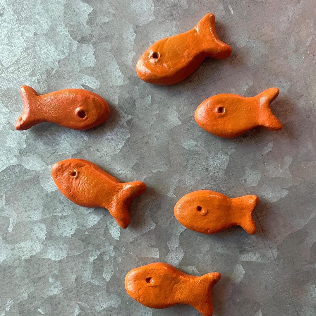 Clay Goldfish Cracker Magnets - Etsy
