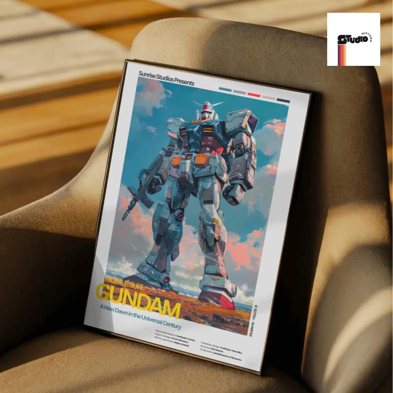 GUNDAM POSTER - Gundam Wall Art - Minimalist Anime Mecha Print - Mid ...