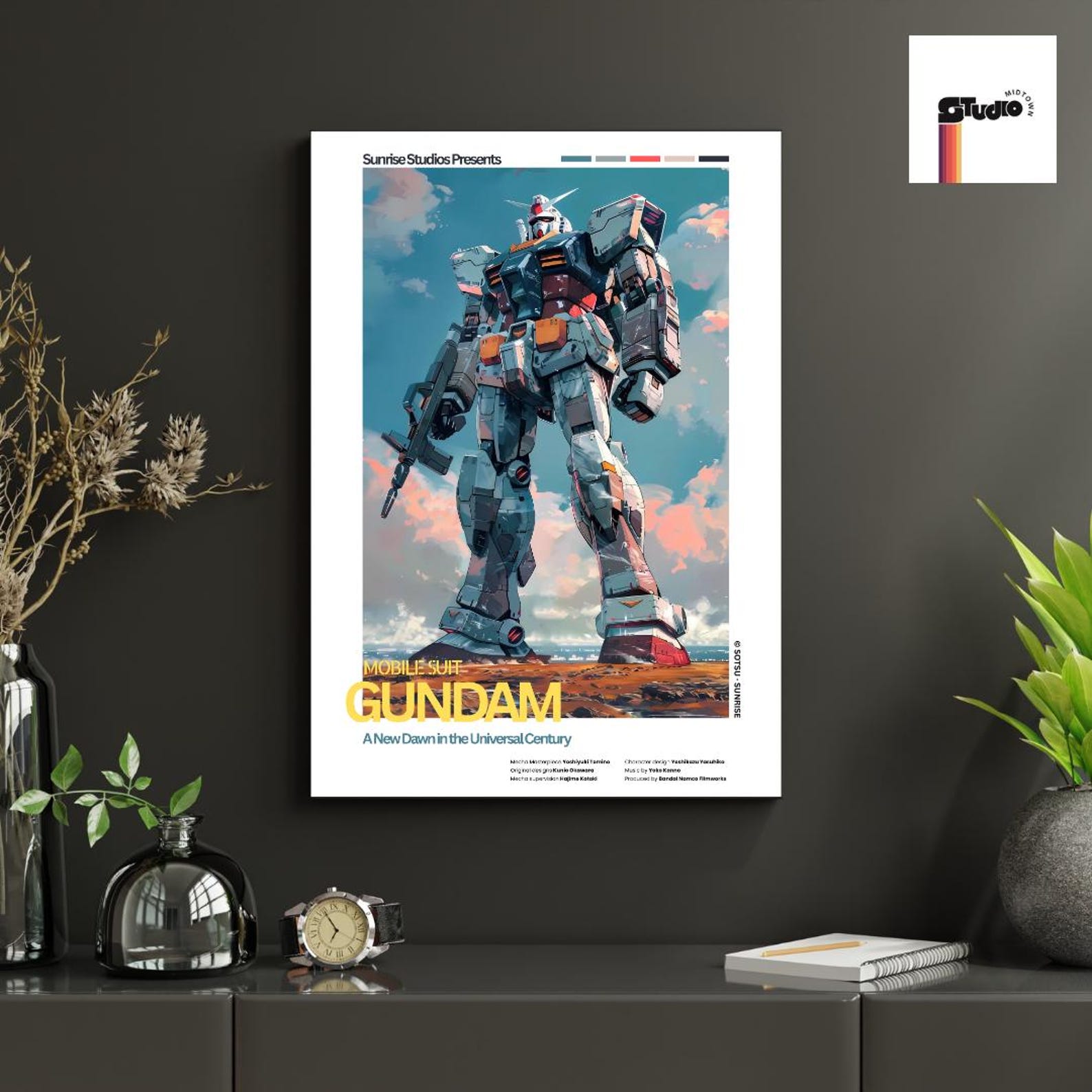 GUNDAM POSTER - Gundam Wall Art - Minimalist Anime Mecha Print - Mid ...