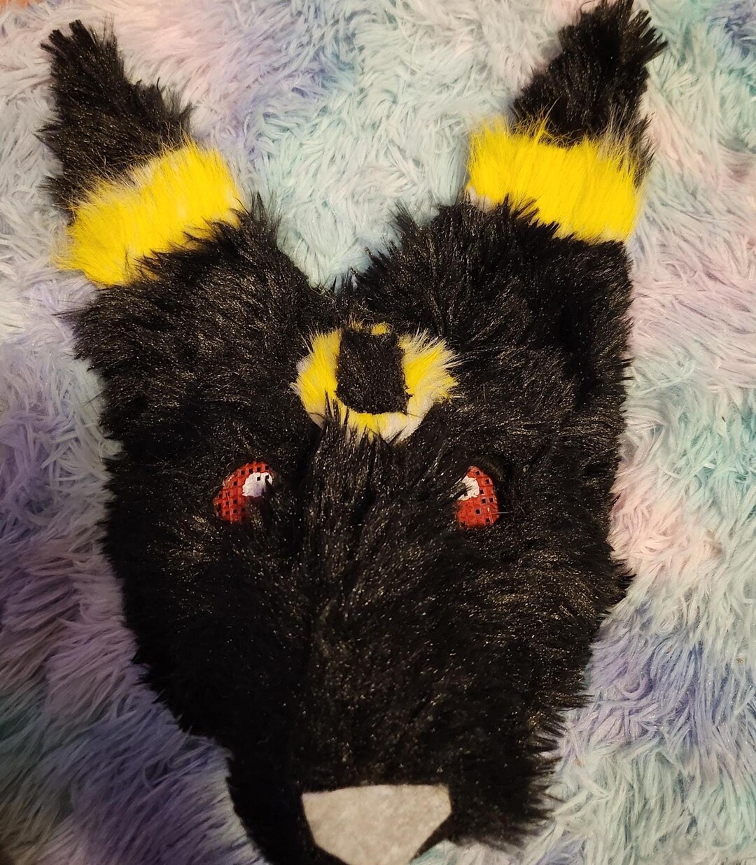 Umbreon Fluffy Mask - Fully Furred, Realistic, Pokemon, Furry Mask - Etsy