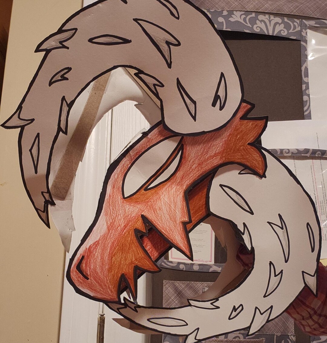 Four Jawed Paper Dragon Puppet Scary, Glitch - Etsy