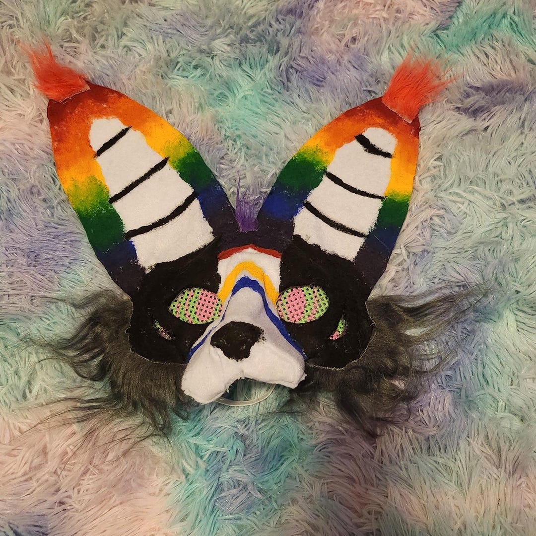Rainbow Bat Therian Mask Bat, Dog, Rainbow, Pride - Etsy