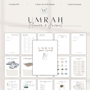 Umrah Planner & Journal (142-page Template) PDF Printable | Minimalist ...