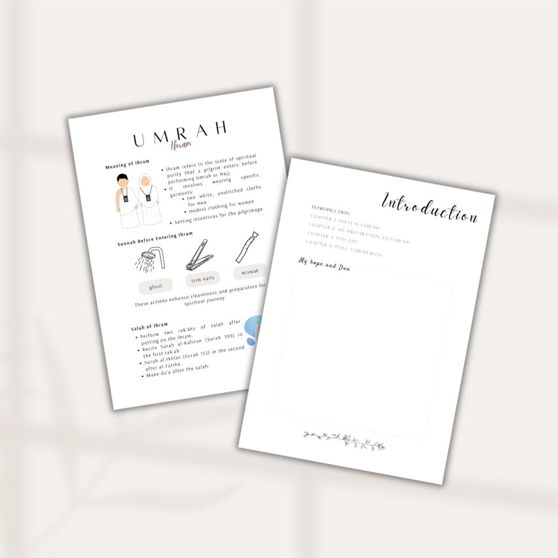 Umrah Planner & Journal (142-page Template) PDF Printable | Minimalist ...