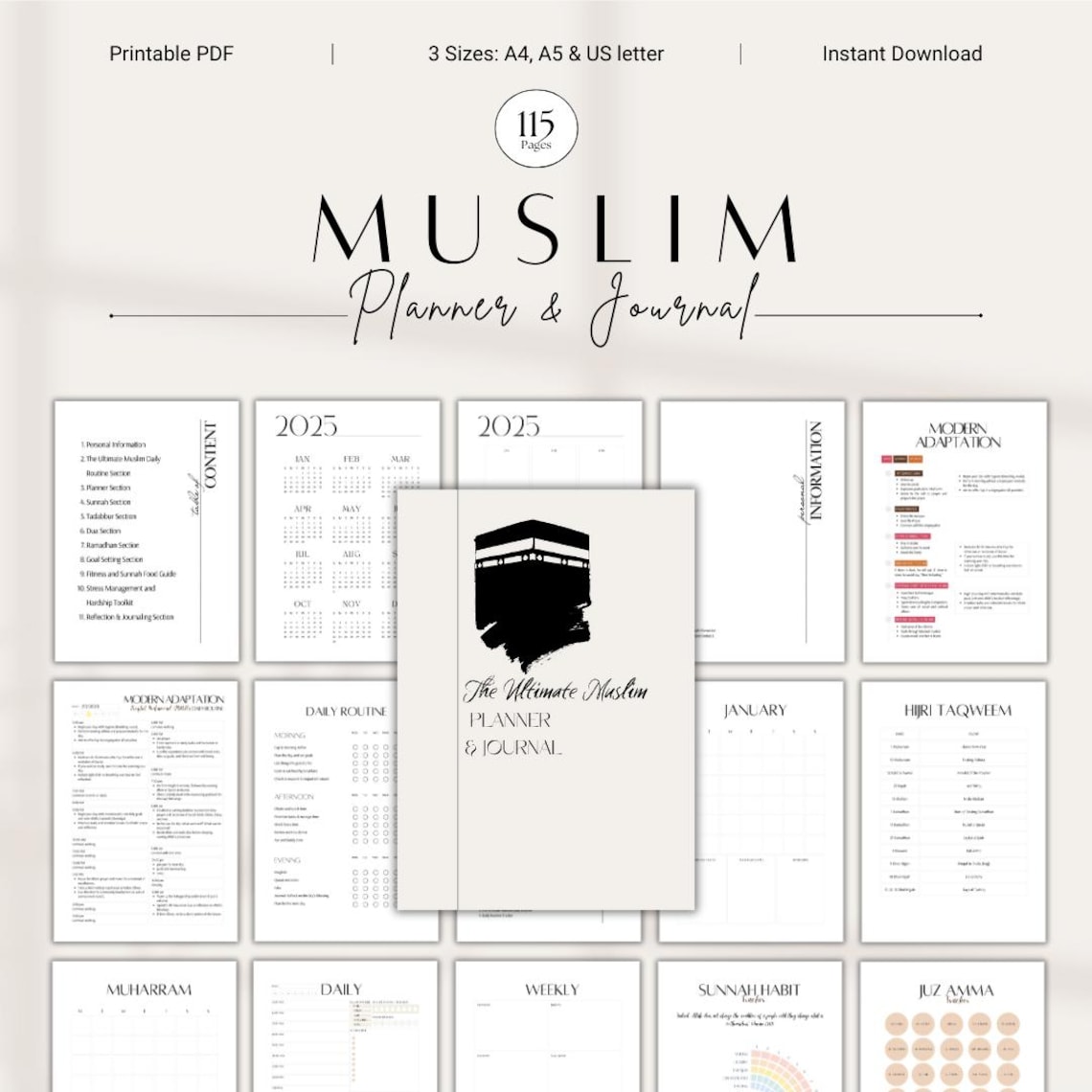 The Ultimate Muslim Planner Islamic Daily Planner Undated Ramadan ...