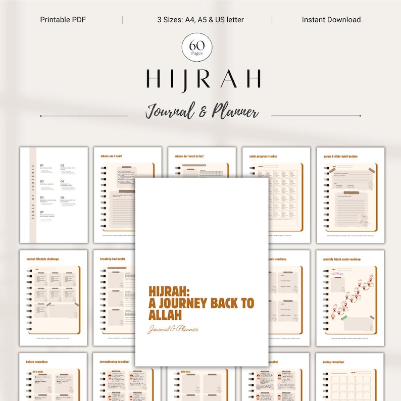 Hijrah Planner – Islamic Spiritual Journey Journal | Faith Based Planner | Printable PDF ...