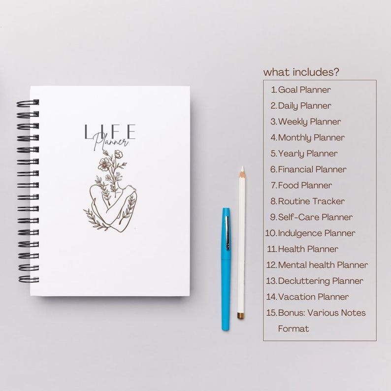 Editable Life Planner Canva Template Undated A4 Planner Goal, Finance ...