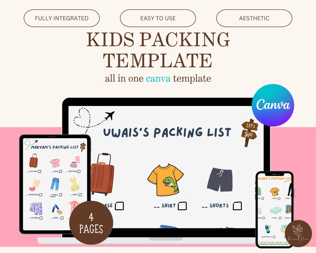 Kids' Illustrated Packing List Travel & Daycare Versions Speech Delay ...