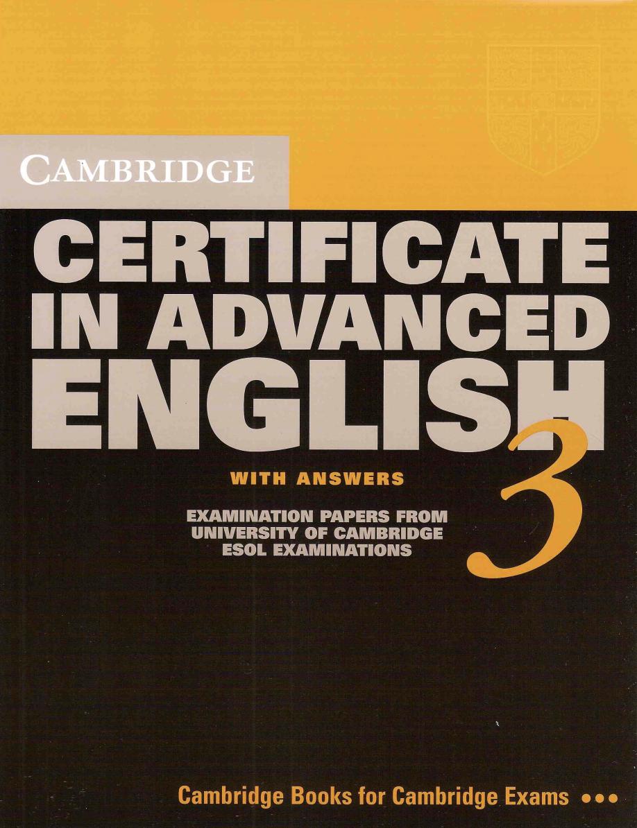 Cambridge Certificate in Advanced English 3 PDF Scanned Version With ...