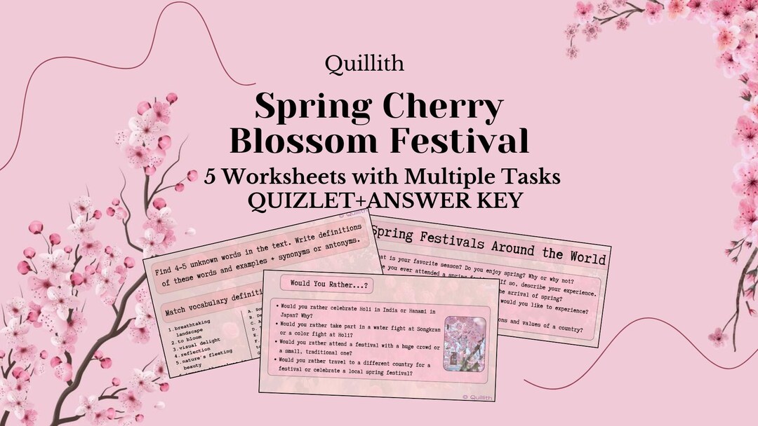 Spring Festival Printable English Worksheets PDF| ESL Vocabulary ...