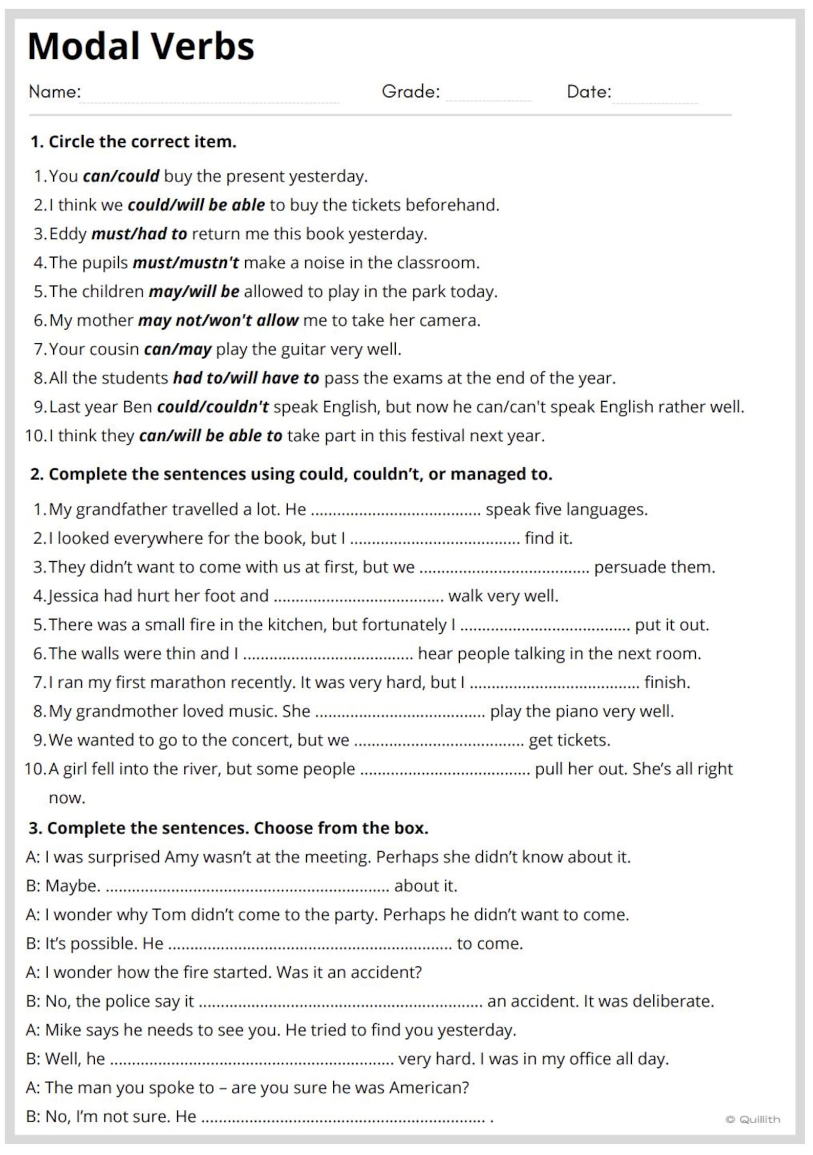 20 All Tenses Worksheets|20 Printable ESL Grammar Exercises |all Tenses ...