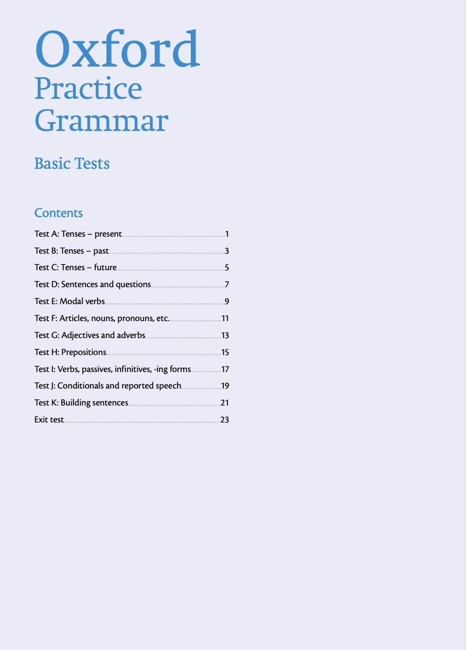 Oxford Practice Grammar Basic Tests Answer Key PDF | English Grammar ...