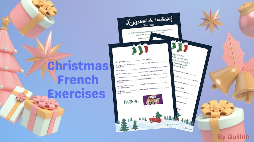 French Christmas Worksheets| Language Practice for Beginners| French ...