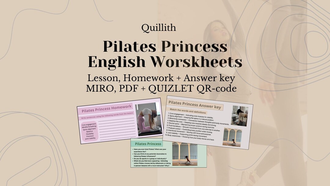 Pilates Princess English Worksheets Bundle | Lesson Plan, Homework ...