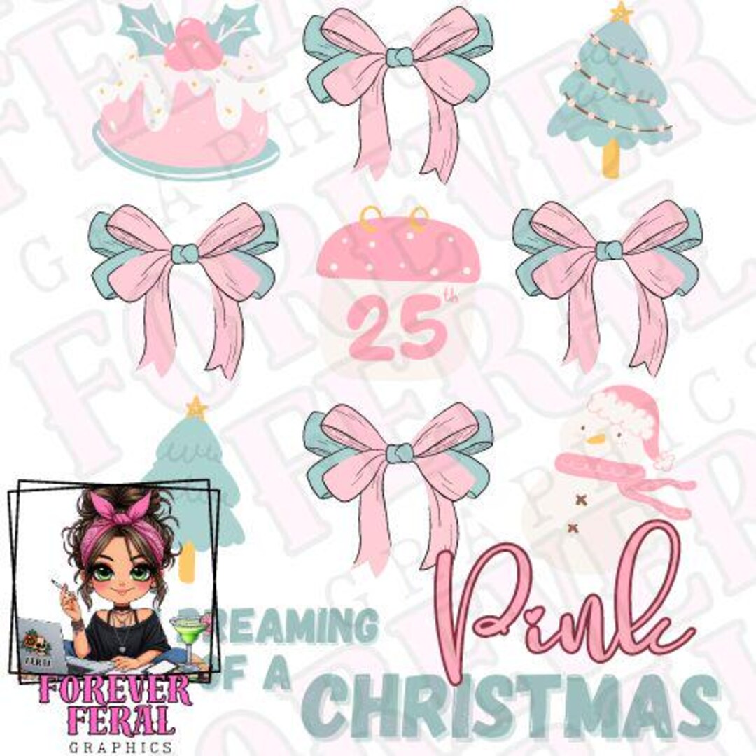 Retro Digital Design/ I'm Dreaming of A Pink Christmas Png/download ...