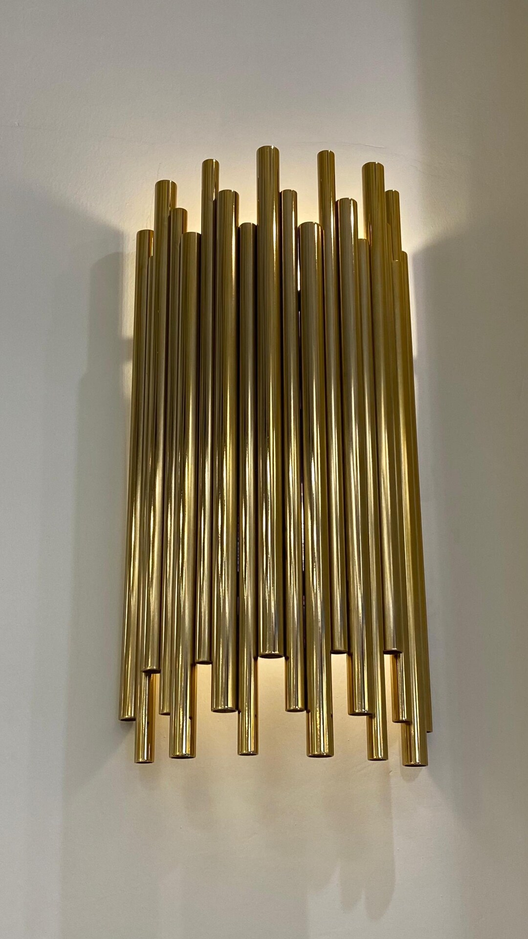 Luxury Modern Gold Wall Sconce – Art Deco Brass Tube Light Fixture - Etsy