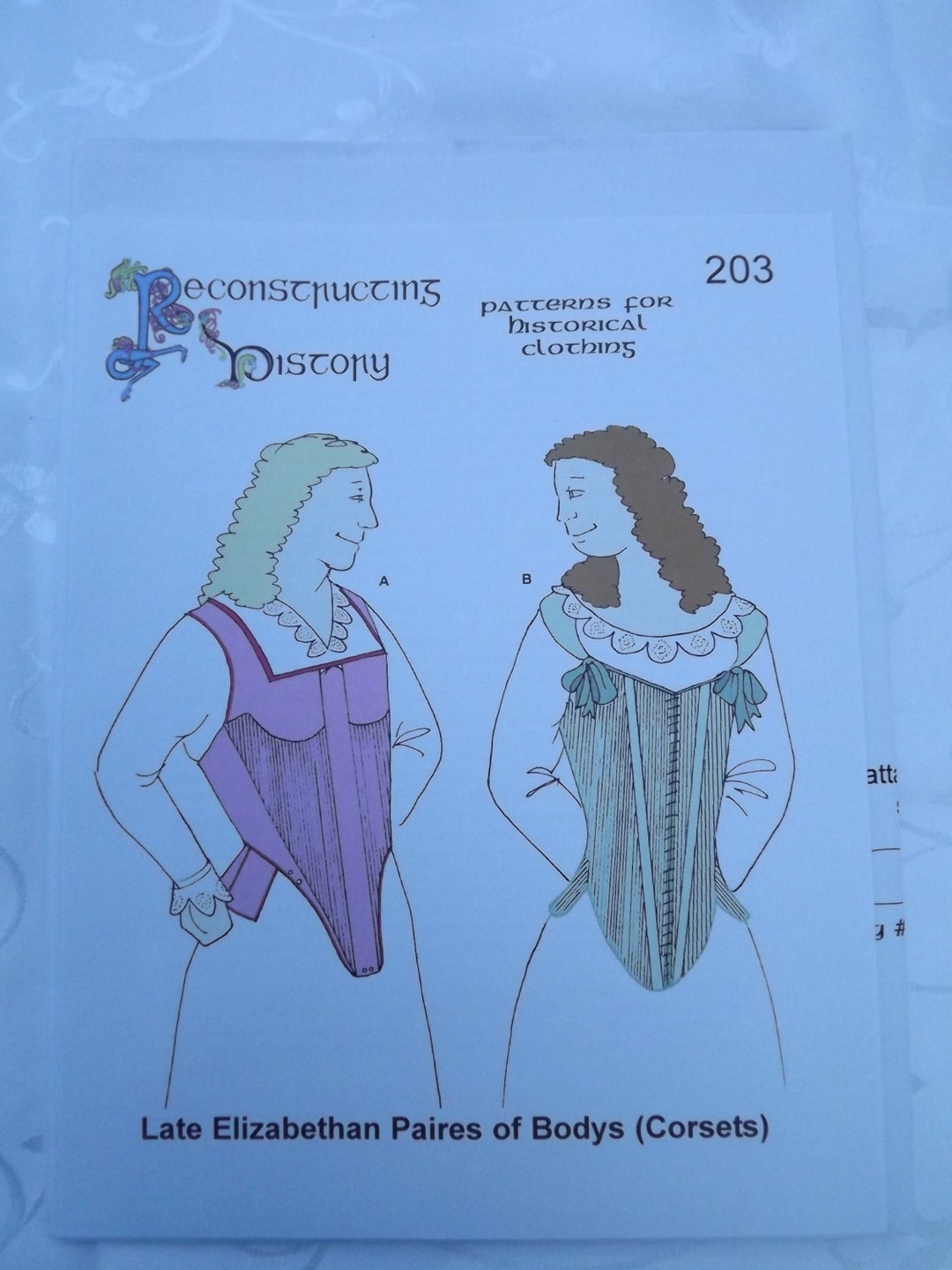 Late Elizabethan Paires of Bodys Corsets Sewing Pattern Reconstructing ...
