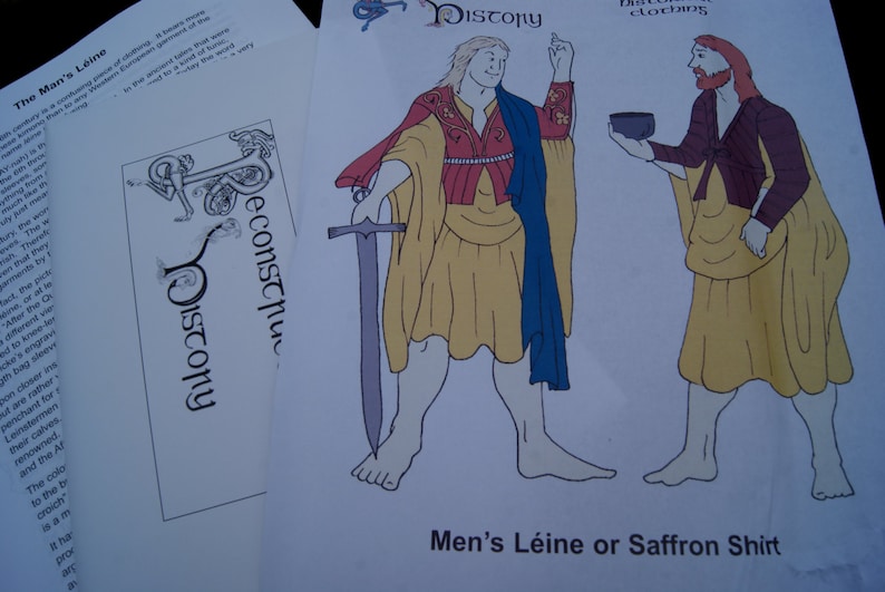 SALE Men's Leine or Saffron Shirt Sewing Pattern Reconstructing History ...