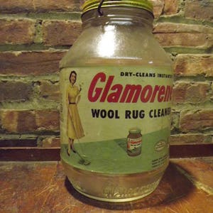 Mid Century Glamorene Wool Rug Cleaner Embossed Jar - Etsy