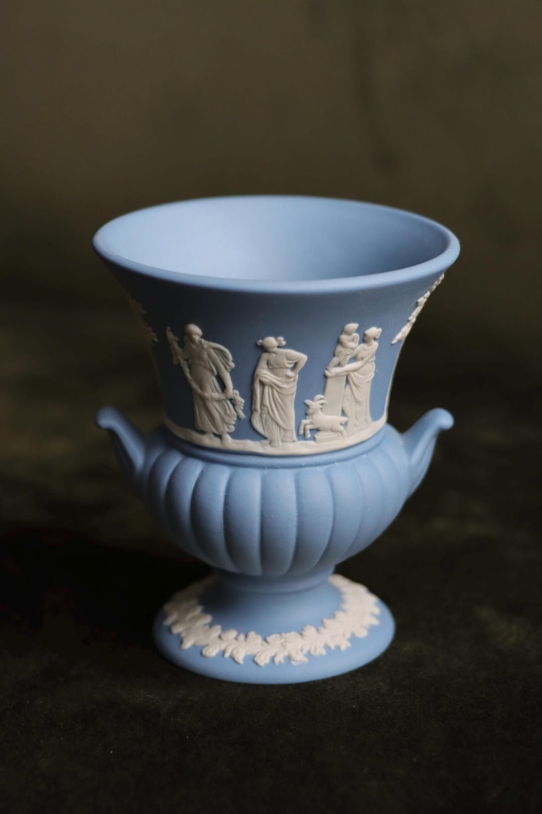 Miniature Urn Blue With White Detail Wedgwood Jasperware - Etsy