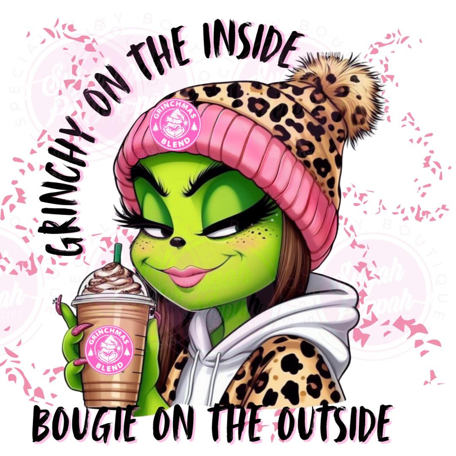 Grinchy on the Inside, Bougie on the Outside, Grinch Girl Png, Grinch ...