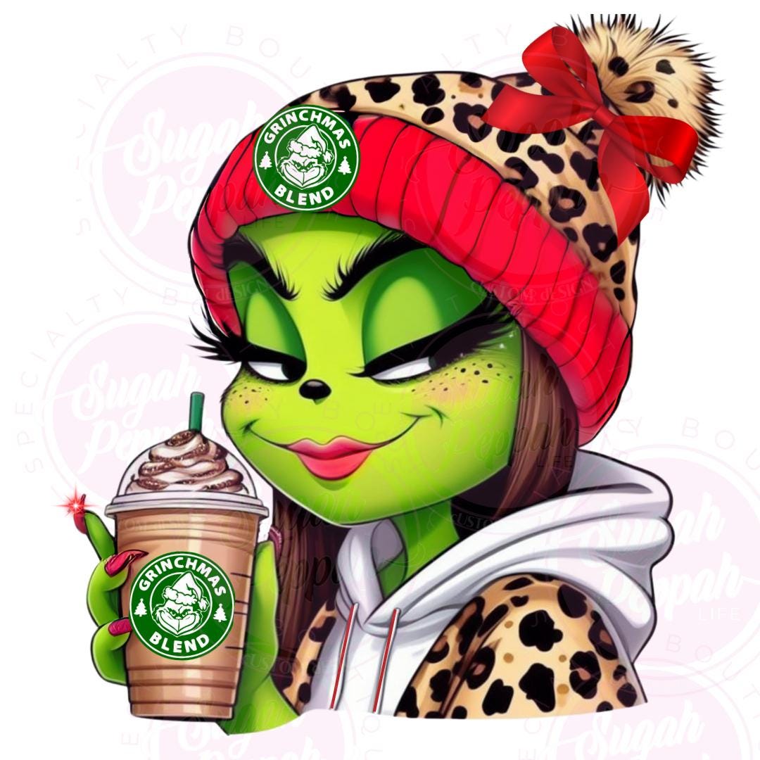 Grinch Girl Red Png, Red Beanie Grinch, Grinch Girl Frappe Red, Grinch ...