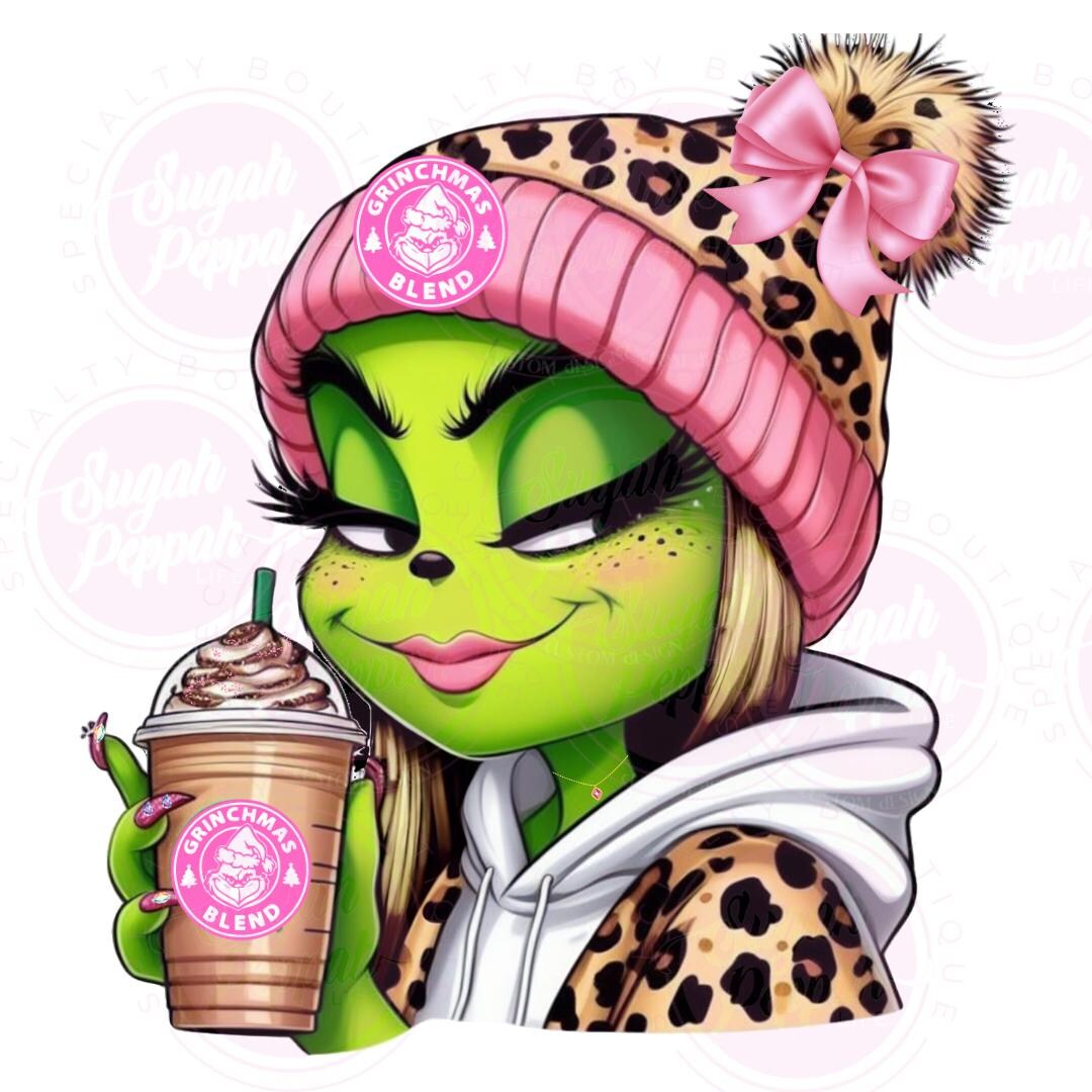 Grinch Inspired Girl, Grinch Girl Blonde PNG, Grinch Girl Beanie Png ...
