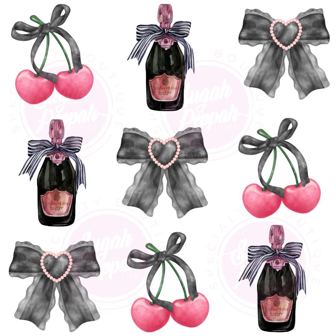 Cute and Classy Coquette Png, Bows and Cherry Coquette Png, Pretty ...