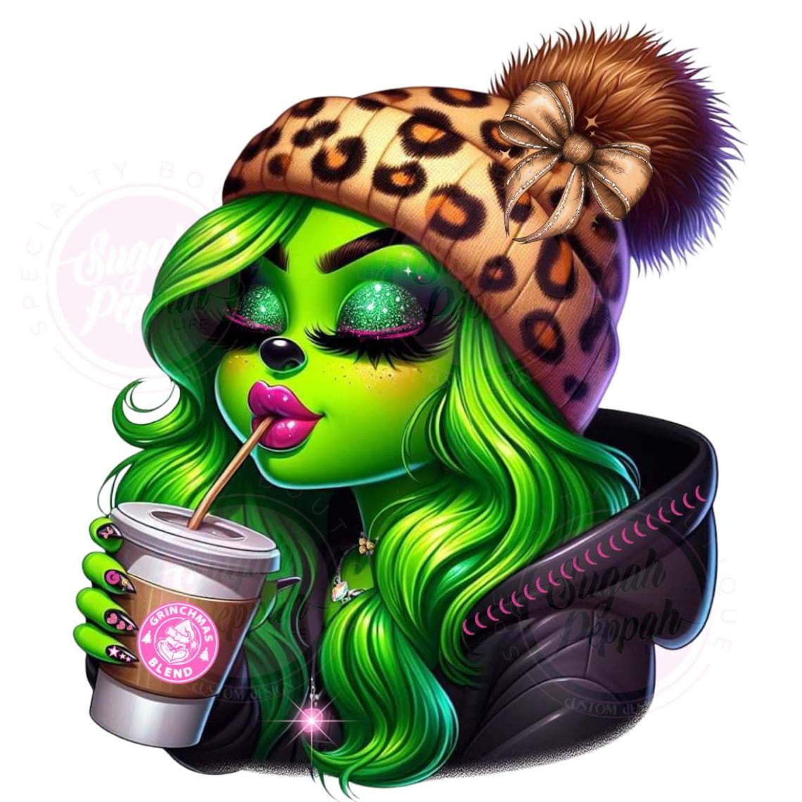Grinch Girl, Grinch and Coffee, Grinch With Beanie, Pretty Grinch Girl ...