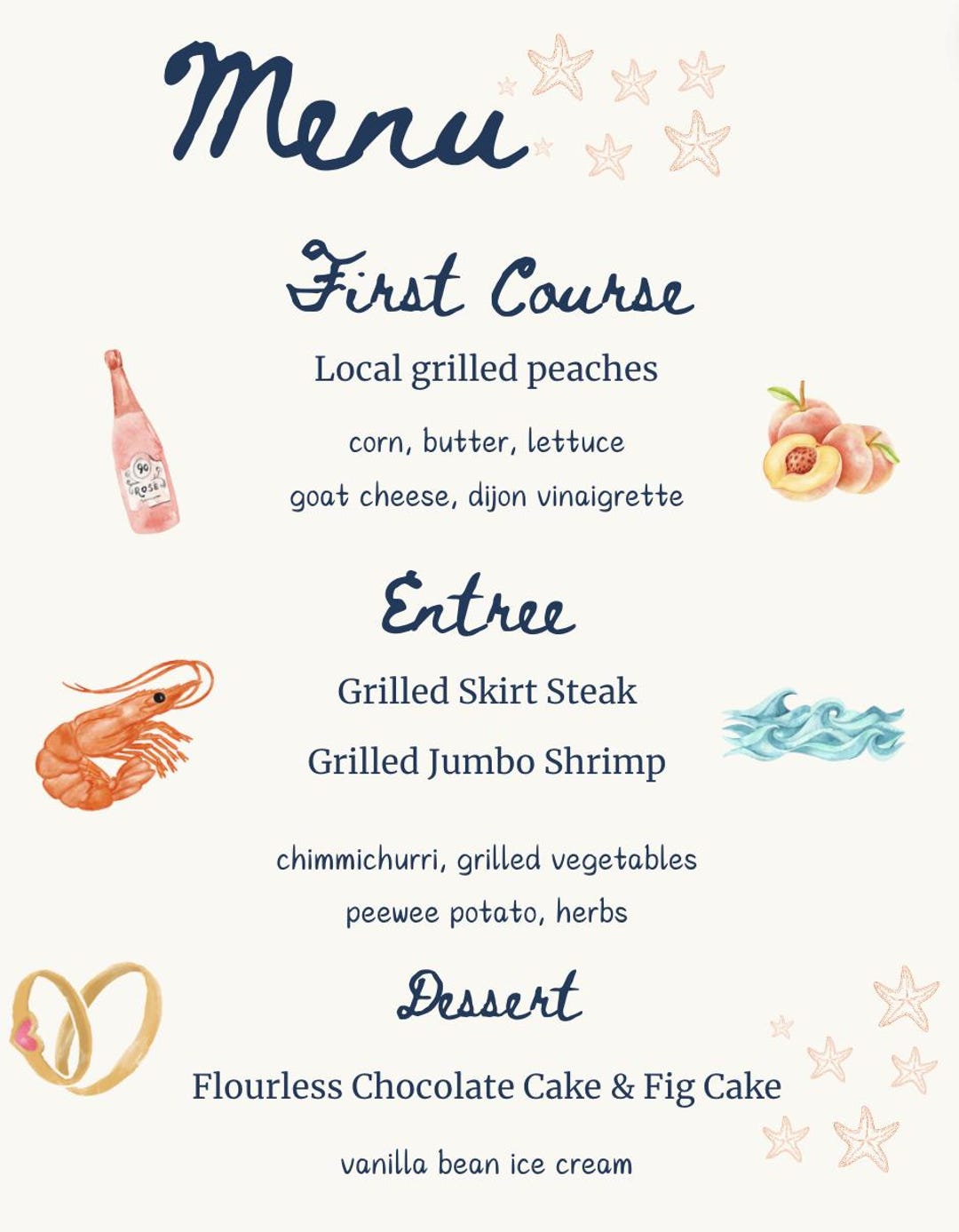 Menu Designs, Menu Templates, Custom Menus, Bachelorette Parties ...