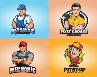 Car Wash Mascot Logo Design, Custom Hand Drawn Mascot Logo ...