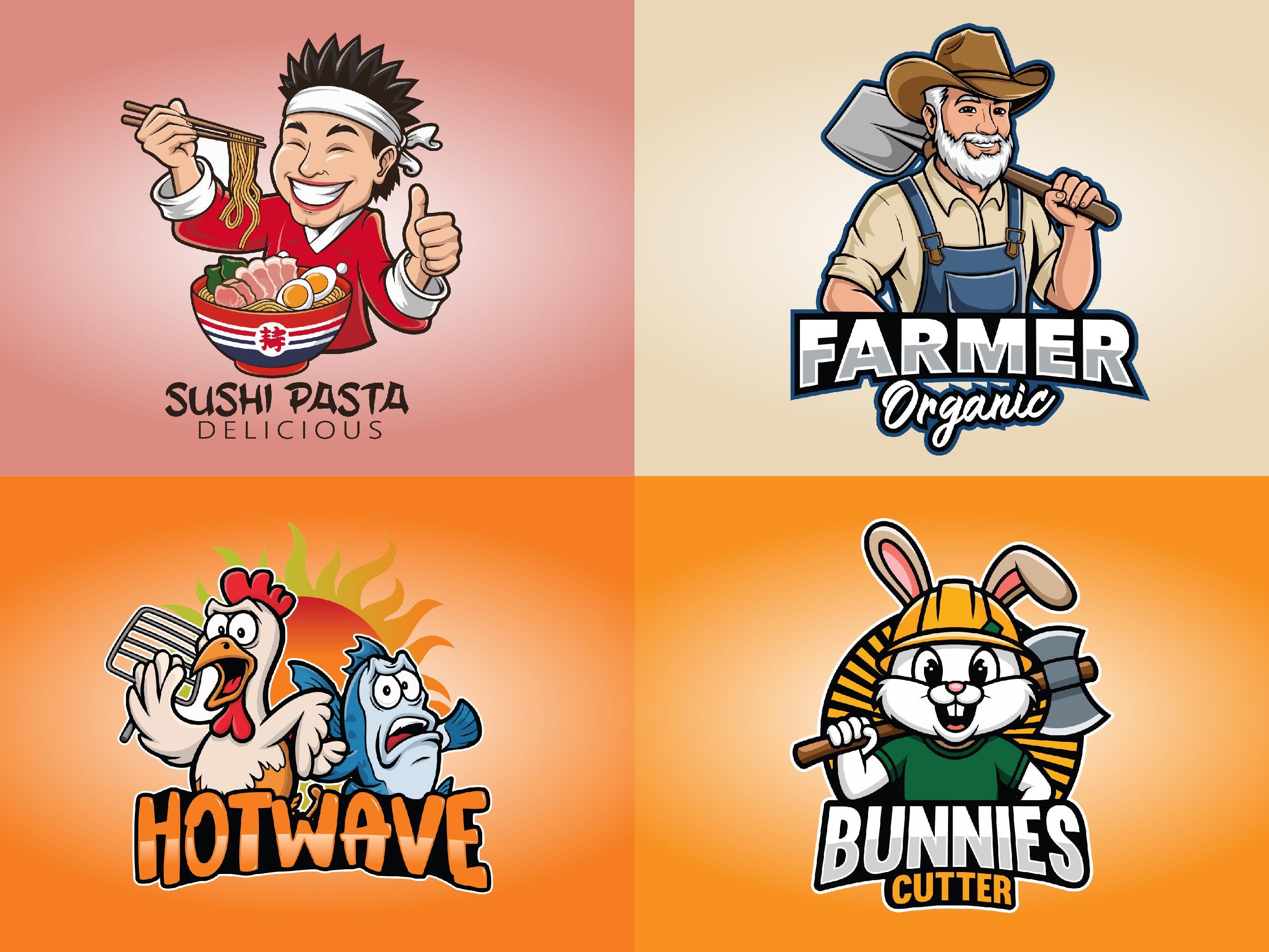 Custom Mascot Logo Design, Hand Drawn Mascot Logo, Professional Company ...