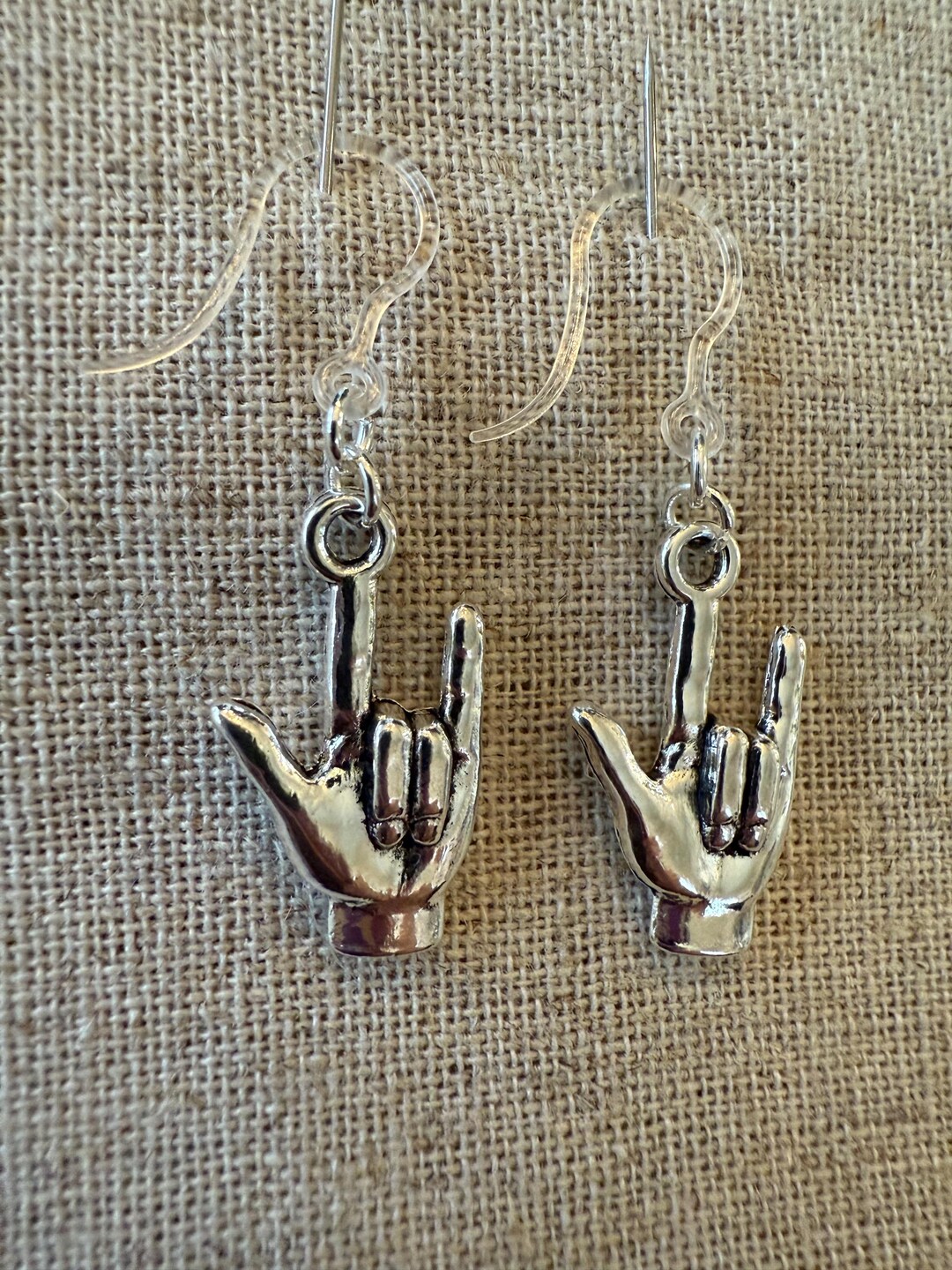 I Love You Sign Language Earrings: Hypoallergenic Plastic Hook - Etsy