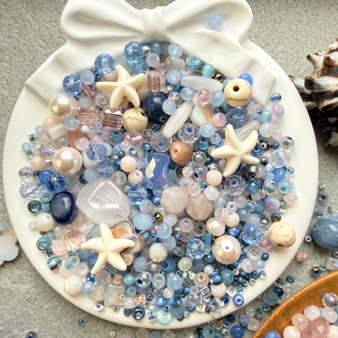 Small Glass Seed Beads Mix, Blue and Light Purple, Beads for DIY ...