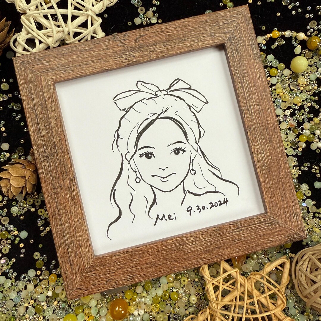 Portrait Drawing, Custom Ink Portrait, Hand Drawn, Sketch From Photo ...