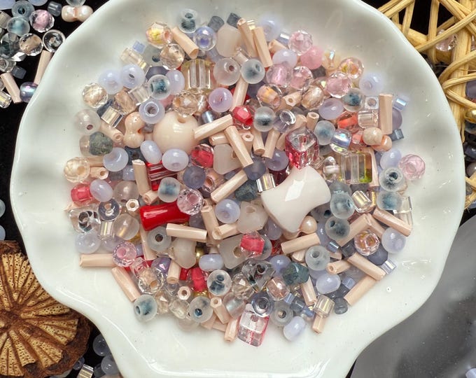 SMALL Glass and Glass Crystal Bead Mix, Blue Color Mix, Beads for DIY ...