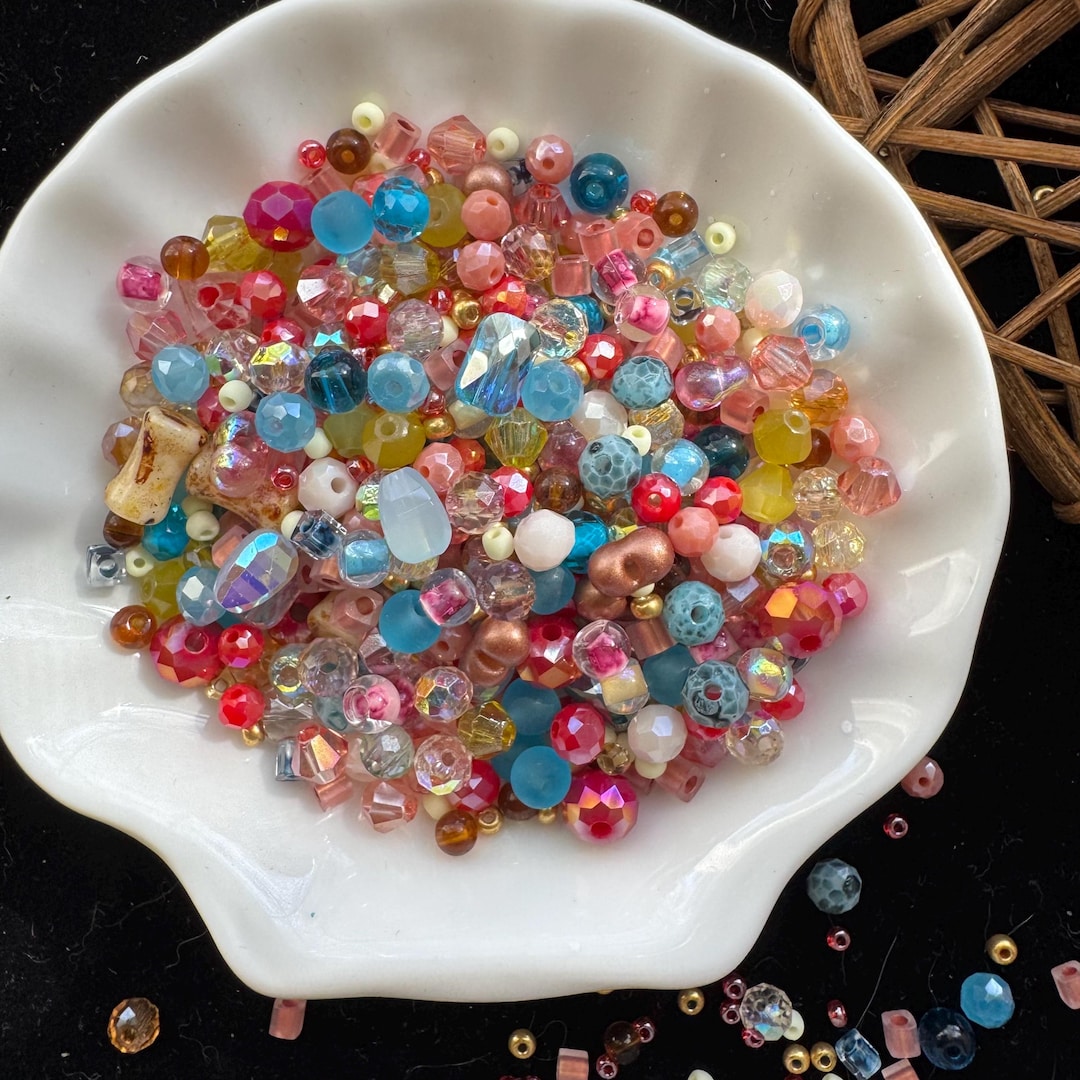 Mixed Glass and Crystal Beads Assortment, Colorful Beads, Beads for ...