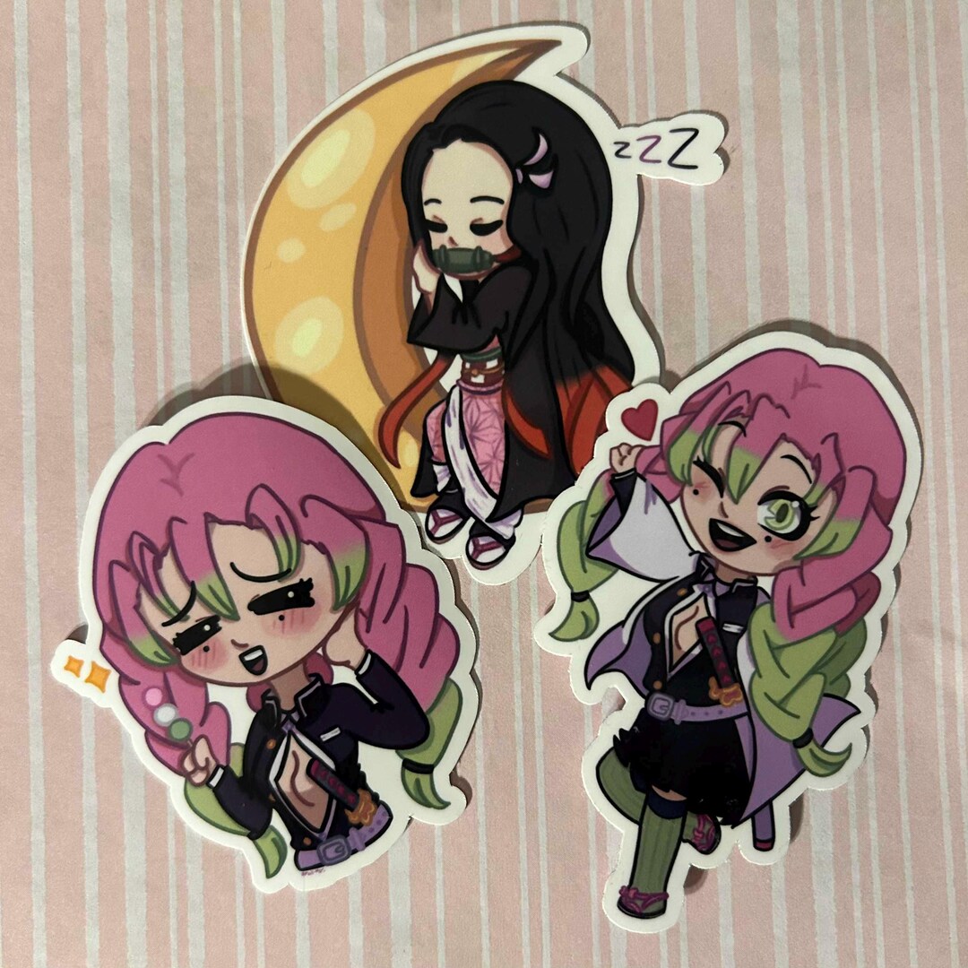 Mitsuri & Nezuko Stickers! Water Proof! - Etsy