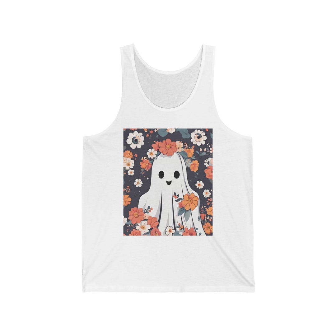Ghost Tank Top, Adorably Spooky Halloween Shirt, Unisex Jersey Tank ...