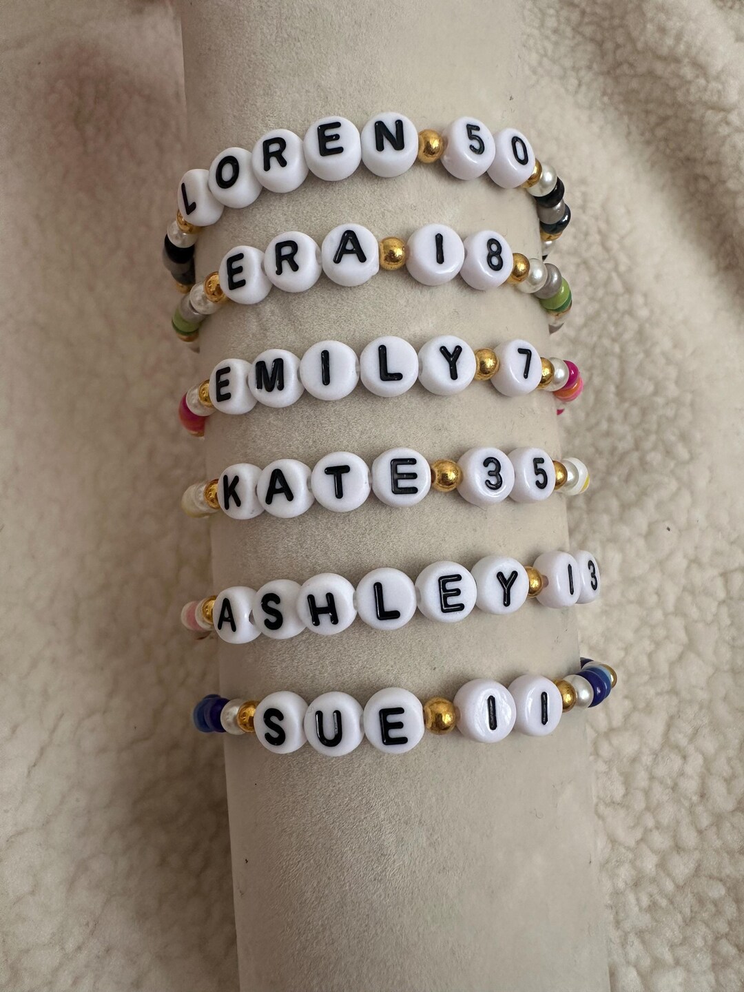 Birthday Party Custom Beaded Bracelet, Friendship Party Bracelets ...