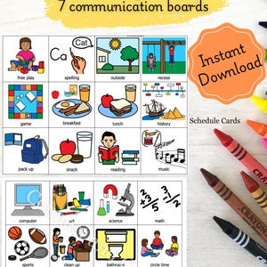 Printable Communication Boards | Visual Schedule Cards (PDF) - Etsy