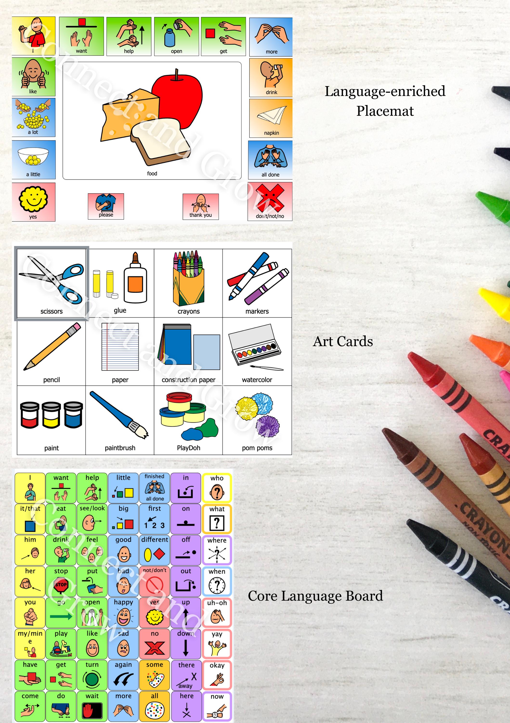 Printable Communication Boards and Visual Schedule Cards | Core and ...