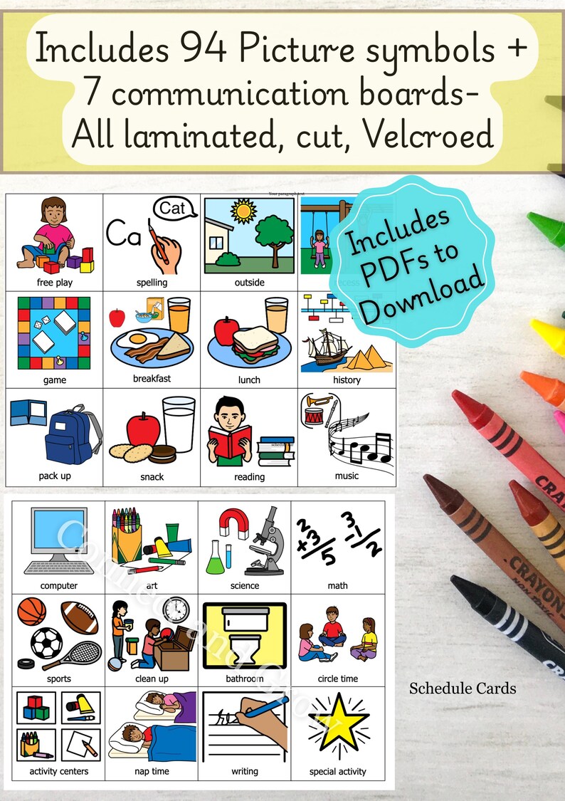 Visual Schedule for Kids | Autism | Communication Support | AAC Board ...