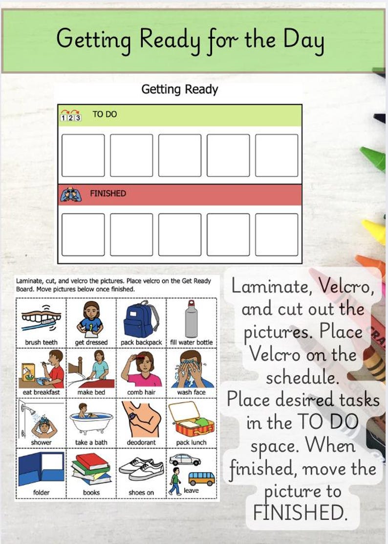 Printable Morning Routine Schedule for Kids: To-do and Finished Columns ...
