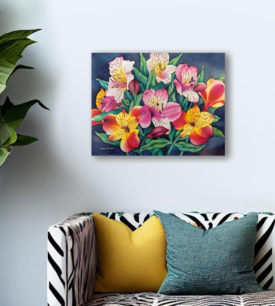 Peruvian Lily Canvas Print | Built-in Frame | 2 Sizes - Etsy